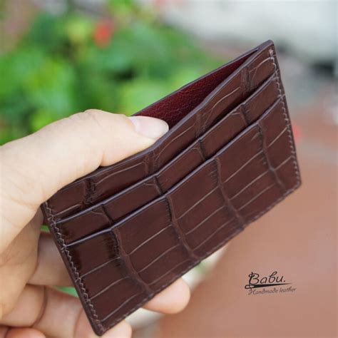 Premium Alligator Credit Card Holder Handmade Alligator Leather Card