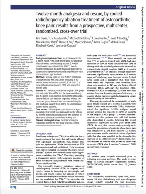 Genicular Neurotomy Nerve Ablation Ainsworth Institute