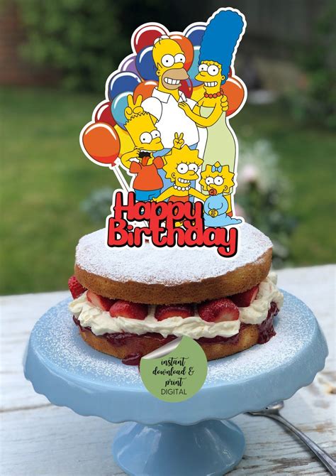 Print And Cut The Sim Psons Cake Topper And 12 Cake Topper Instant