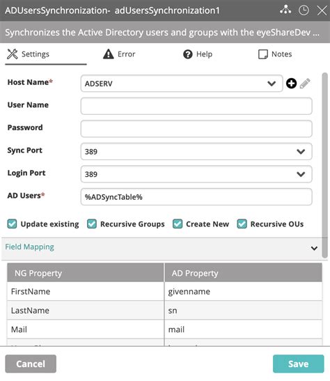 Ad User Synchronization Resolve Documentation