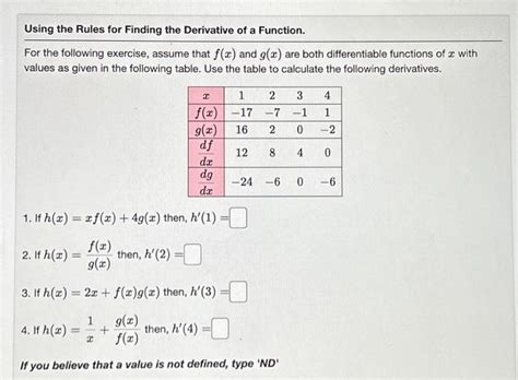 Solved For The Following Exercise Assume That F X And G X Chegg