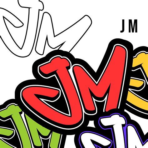 Jm Graffiti Initials Street Art Urban Wall Tag Style Font Digital Png