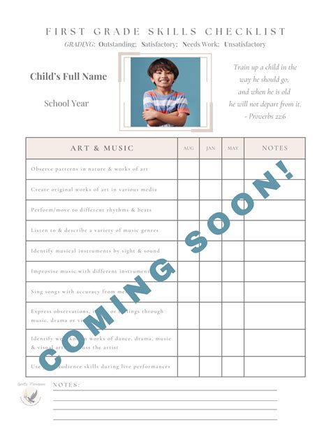 1st Grade Skills Checklist Plus Customizable Report Card