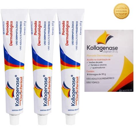 3 Pomadas Kollagenase Colagenase Cicatriz Feridas E Queimaduras