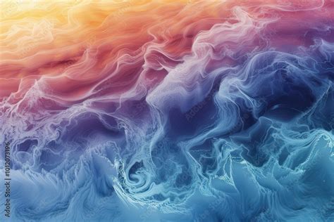 Colorful Abstract Representation Of Ocean Currents And Seabed Topography Highlighting Varied