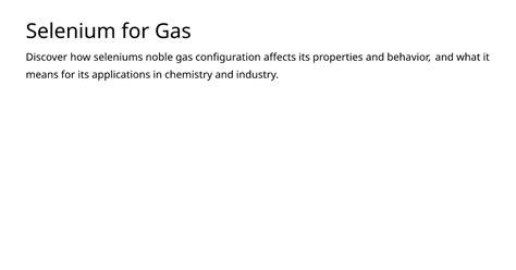 Selenium For Gas Meds Is