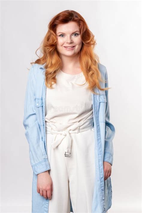 Red Hair Model Posing In Studio Stock Photo Image Of Female Casual