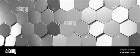 futuristic and technological hexagonal background 3d rendering stock