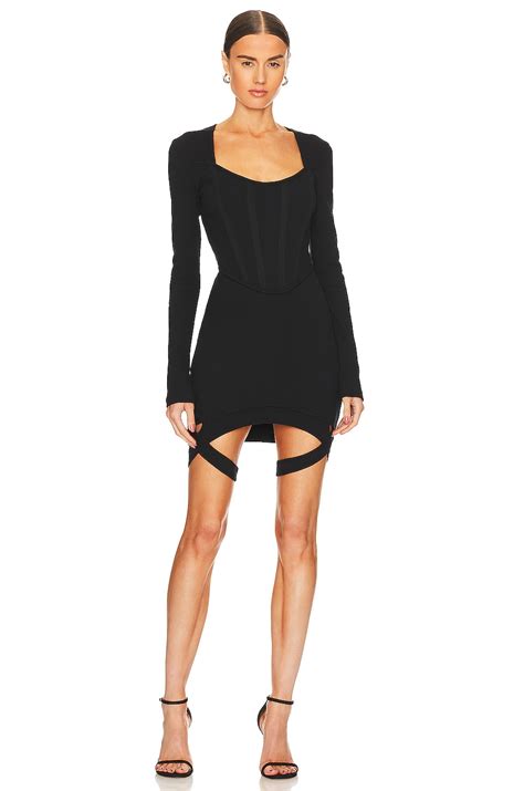 Dion Lee Double Lock Corset Mini Dress In Black Revolve