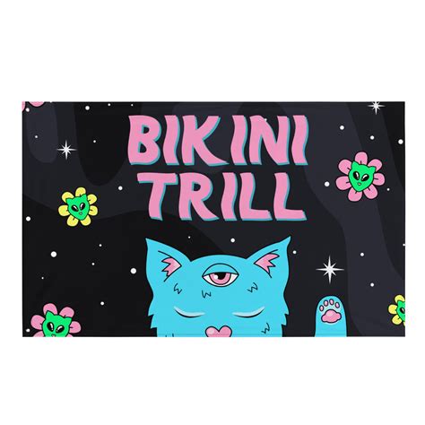 Bikini Trill Lotus Cat Flag Horizontal Bikini Trill