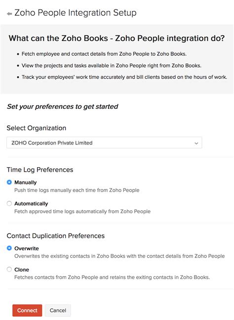 Zoho People Zoho Books Integration Help Zoho Books