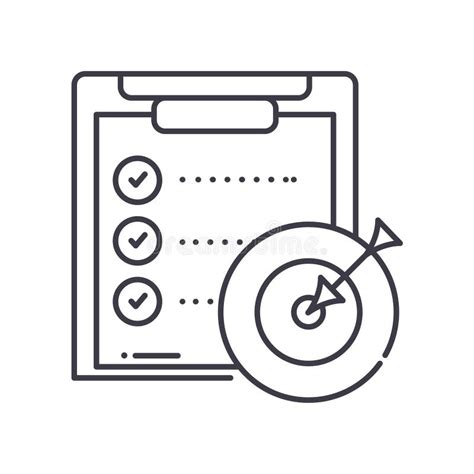 Goals Line Icon Outline Symbol Vector Illustration Concept Sign