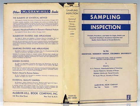 Sampling Inspection Principles Procedures And Tables For Single Double And Sequential