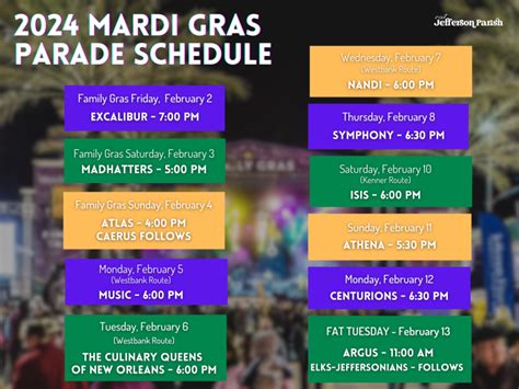 Parade Schedule 2026 New Orleans Mardi Gras And Festival Dates Revealed