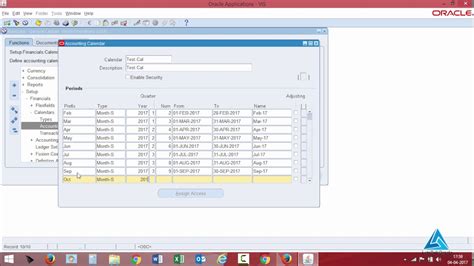 accounting calendar in oracle fusion ursa adelaide