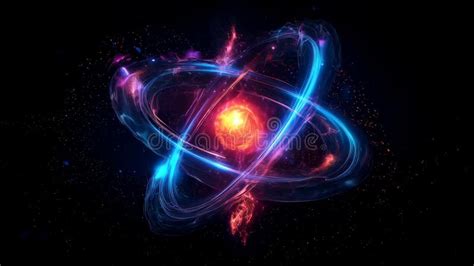 Glowing Atomic Particle In Dynamic Energy Field Stock Footage Video