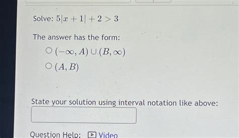 Solved Solve 5x123the Answer Has The