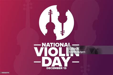 국립 바이올린의 날 12월 13일 휴일 개념 배경 배너 카드 텍스트 비문이있는 포스터용 템플릿 벡터 Eps10 그림입니다