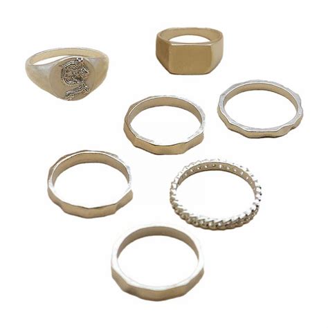 Xzzjjl Jewel Tween Rings New Bagua Leaf Ring Flower Love Butterflies