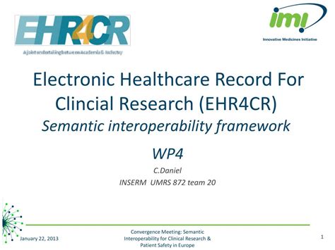 ppt electronic healthcare record for clincial research ehr4cr