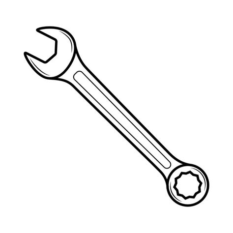 Vector Wrench Line Style Isolated On White Background 10597472 Vector