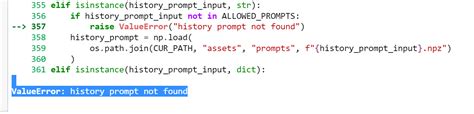 Help Valueerror History Prompt Not Found · Issue 231 · Suno Aibark · Github