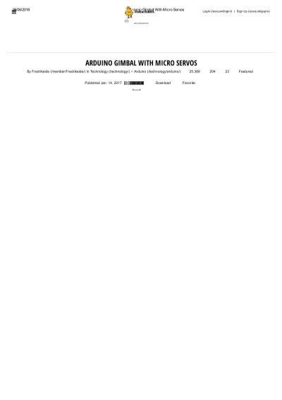 Arduino Gimbal With Micro Servos