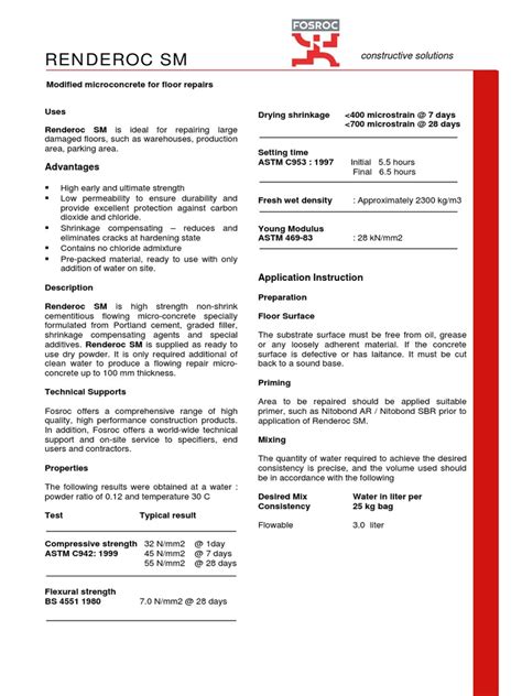 Renderoc Sm Pdf Concrete Building Materials