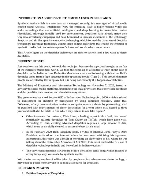 Understanding Deepfakes Risks And Detection Pdf