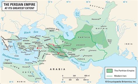 Persian Empire Map Modern Countries