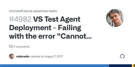 vs test agent deployment failing with the error cannot find a process with the name