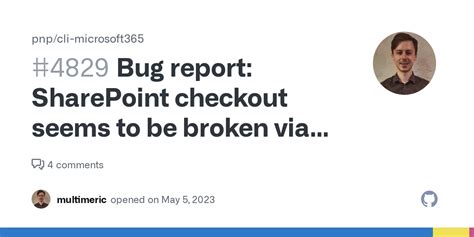 Bug Report Sharepoint Checkout Seems To Be Broken Via Js Api · Issue