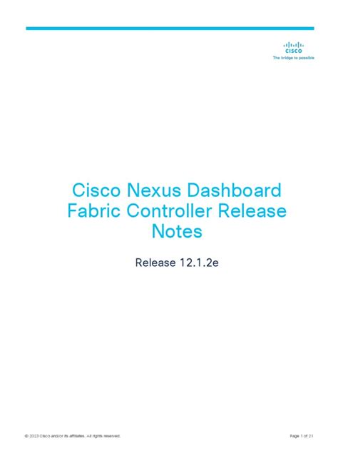 Cisco Nexus Dashboard Fabric Controller Release Notes Release 12 1 2e Pdf Computer Network
