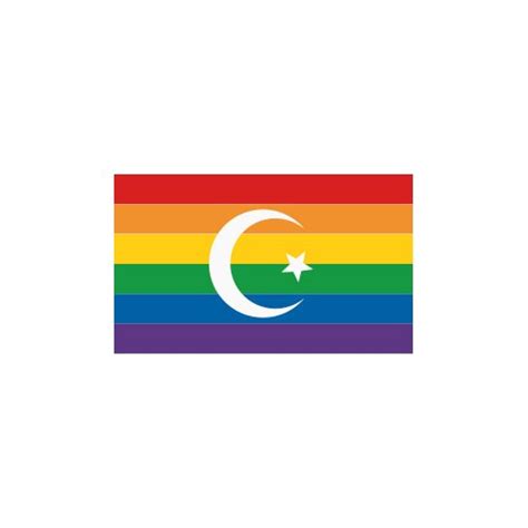Rainbow Flag With Star And Crescent Qx Shop