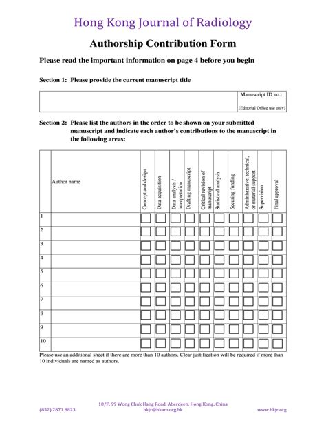 Cn Hkjr Authorship Contribution Form Fill Online Printable Fillable