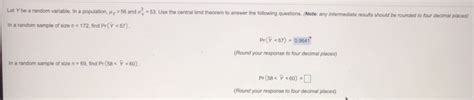 solved let ybe a random variable in a population my 56