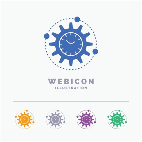 Efficiency Management Processing Productivity Project 5 Color Glyph Web Icon Template