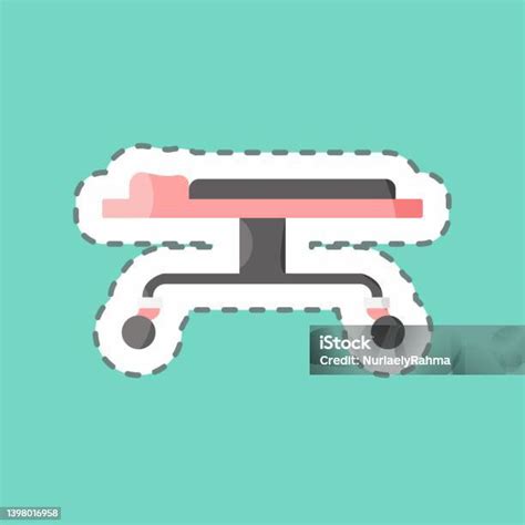 스티커 라인 컷 들것 교육 기호에 적합합니다 편집 가능한 간단한 디자인 디자인 템플릿 벡터 간단한 그림 간호사에 대한 스톡 벡터
