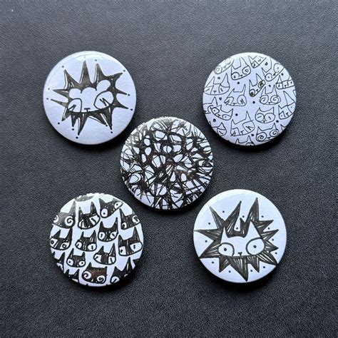 Bandw Pin Pack 1 25” Etsy