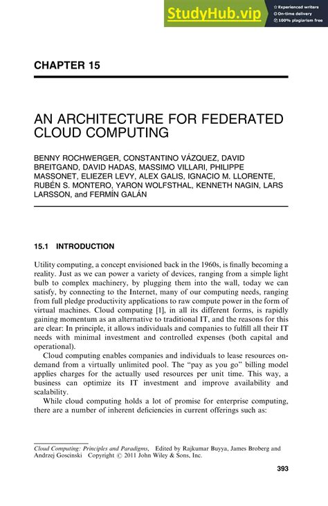 An Architecture For Federated Cloud Computing Pdf Cloud Computing Internet