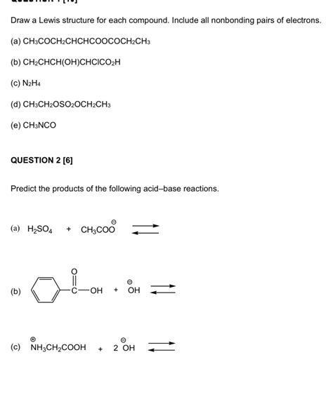 Solved Draw A Lewis Structure For Each Compound Include All Nonbonding Course Hero