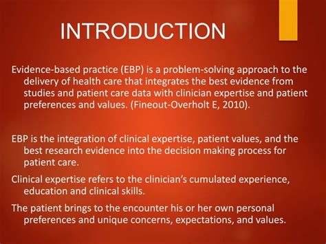 Evidence Based Practice Ebp Pptx