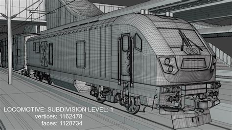 3d Model Stations With Bilevel Train Turbosquid 2313345