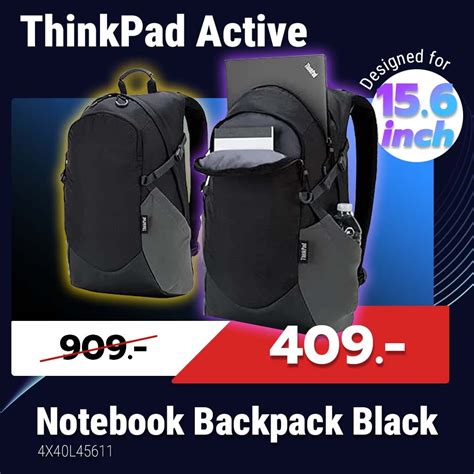 Lenovo ThinkPad Active Inch Notebook Backpack Black Shopee Thailand