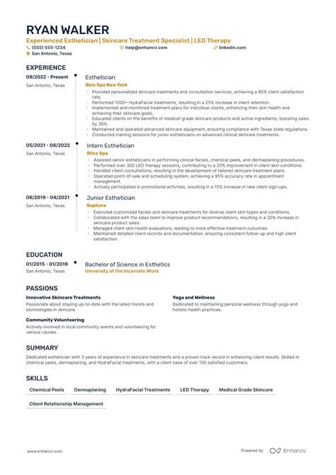 19 Successful Esthetician Resume Examples And Writing Tips For 2024