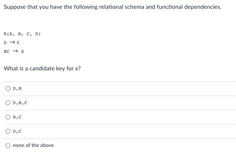 Solved Suppose That You Have The Following Relational Schema Chegg Com