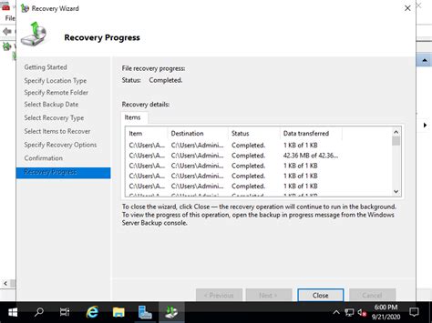 Windows Server 2019 Backup Recover Files Server World
