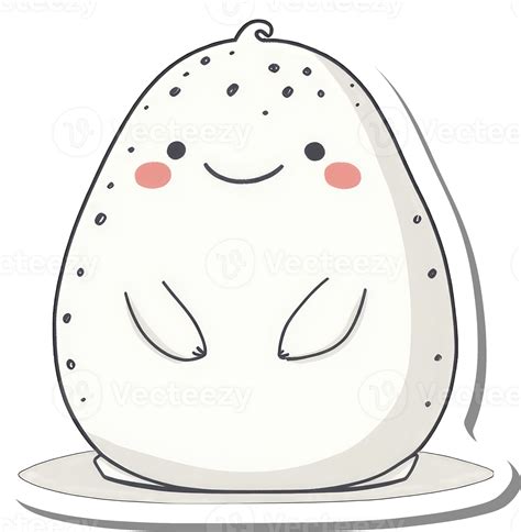 Adorable Happy White Blob Character Illustration 55380911 Png
