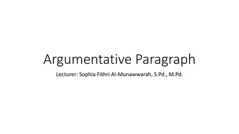 Argumentative Paragraph Pptx
