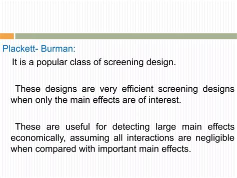 Factorial Design Optimization Techniques Pptx